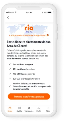 Transferências para o estrangeiro Ria | Nickel Portugal